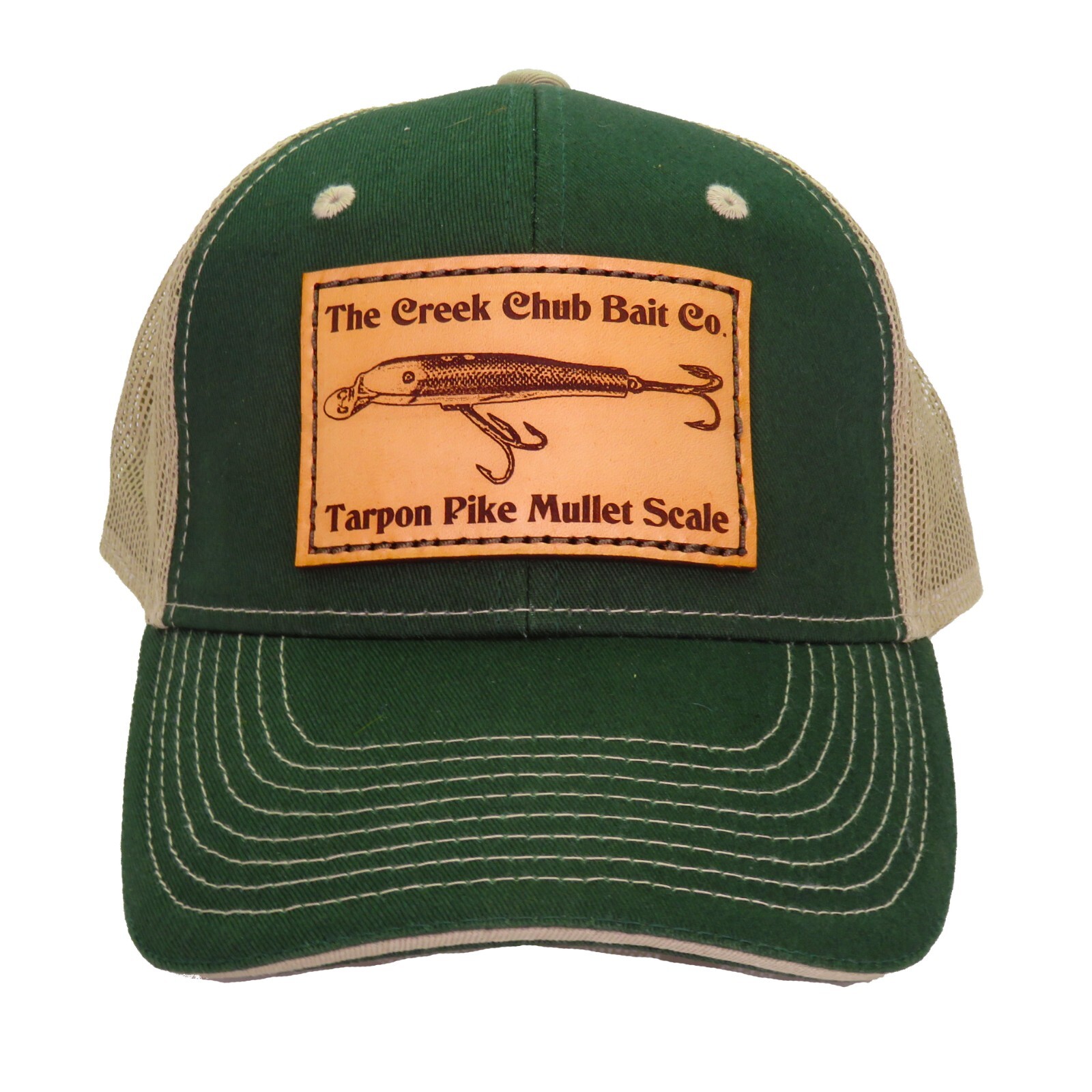 Creek Chub Tarpon Pike Mullet Lure Leather Patch Cap Hat Adjustable ...