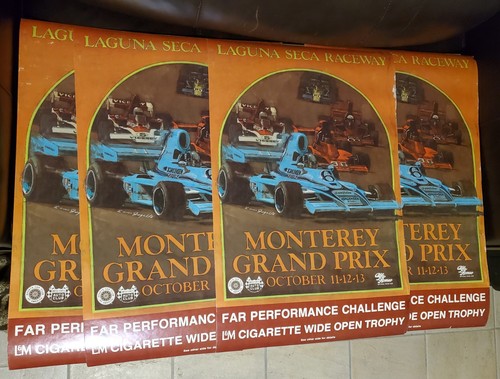 4 Laguna Seca Raceway Original Vintage 1974 Indy Race Poster Monterey ...