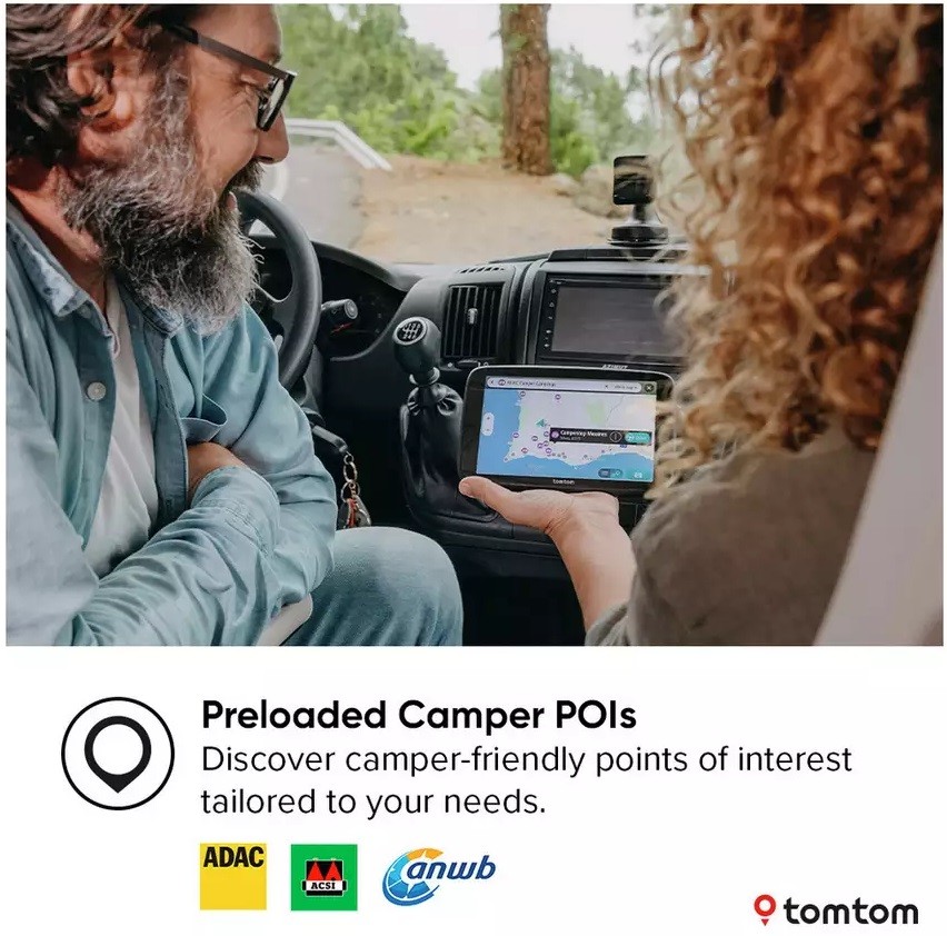 Argos TomTom GO Sat Nav Camper Max 2nd Gen Campervan and Caravan 1YD7 ...