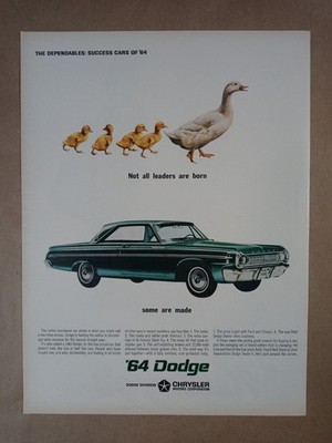 DODGE 1964 Sedan Green Ducks Duckling Leaders Born Vintage Poster Print ...