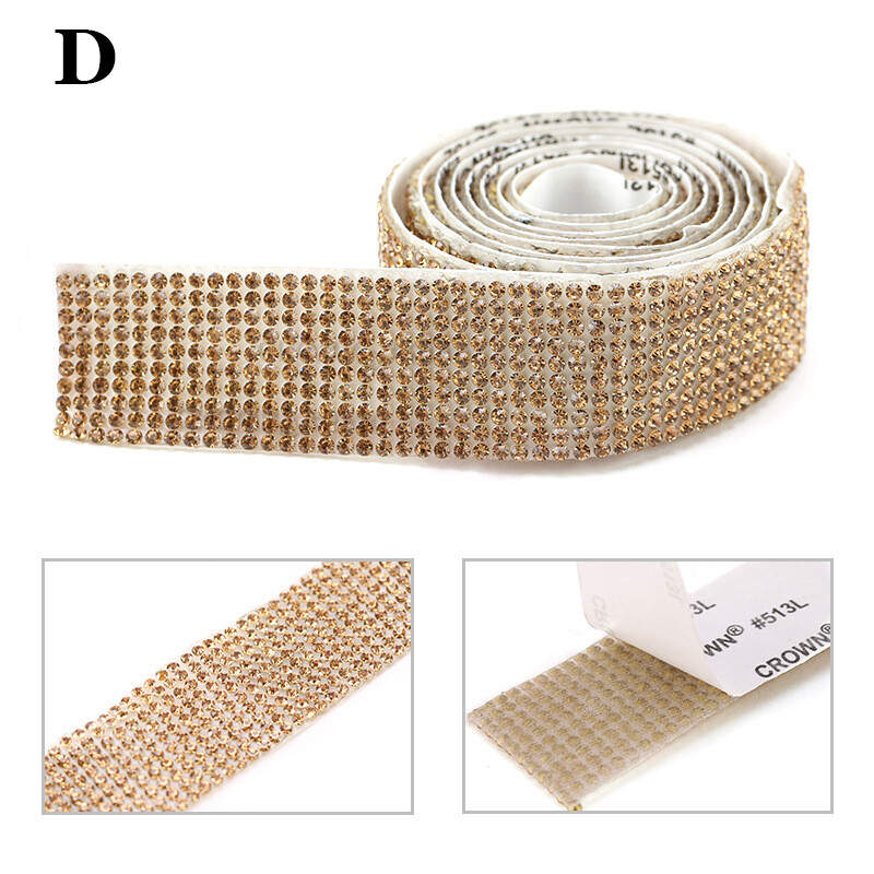 3 Yards Self Adhesive Shiny Crystal Rhinestone Diamond Ribbon Decor ...