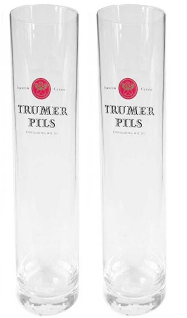 TRUMER PILS 2 x STANGE BEER GLASSES 360ml BNWOB MAN CAVE AUSTRIAN ...