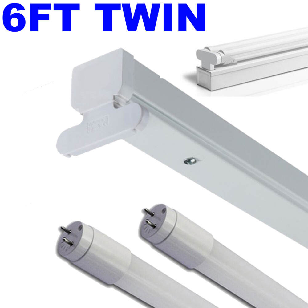 Single Twin T8 LED Batten Tube Fitting Fluorescent Double Wall Light ...