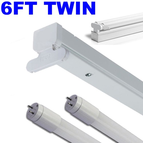 Single Twin T8 LED Batten Tube Fitting Fluorescent Double Wall Light ...
