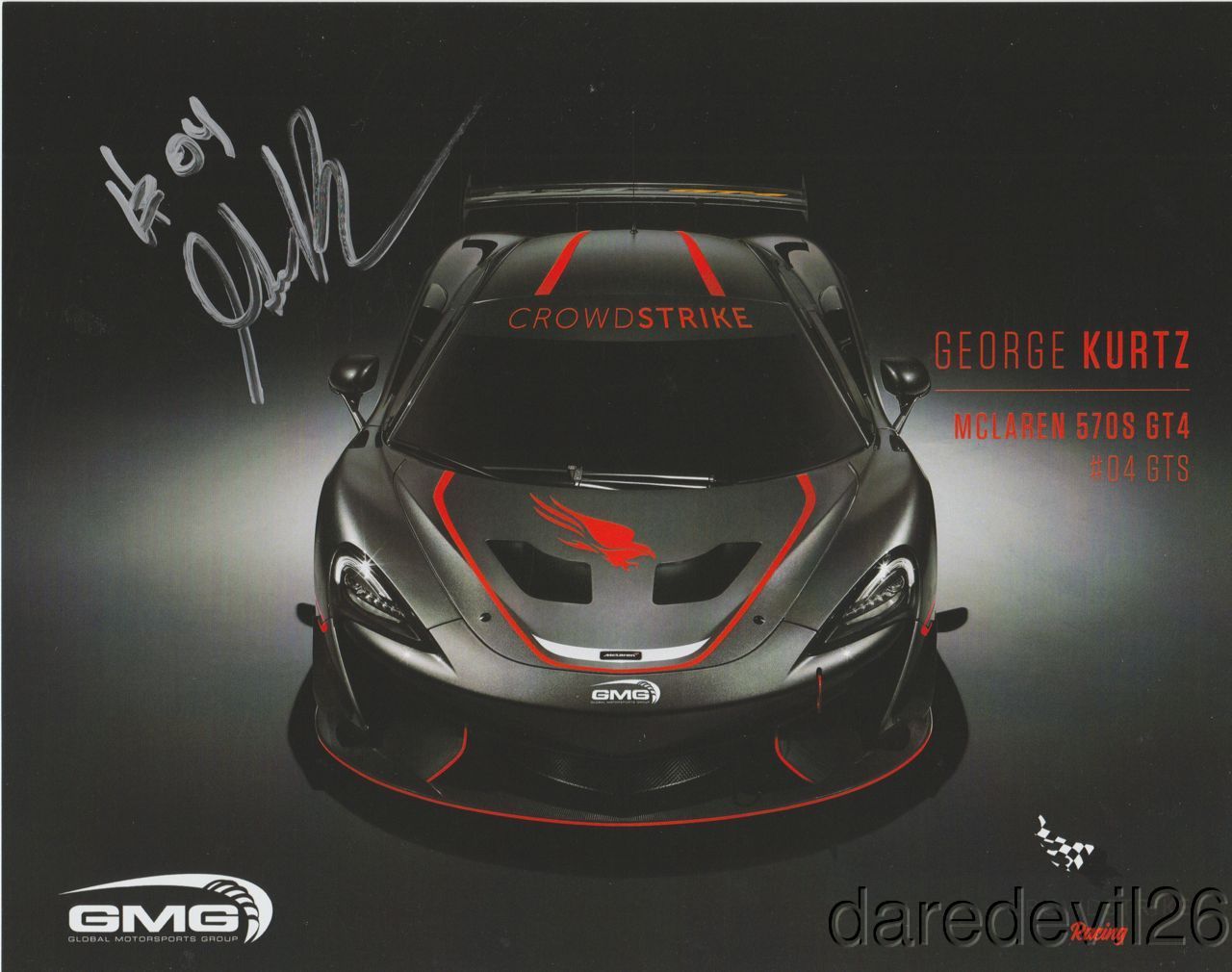 2017 George Kurtz signed GMG Racing McLaren 570S GT4 GTS PWC postcard ...