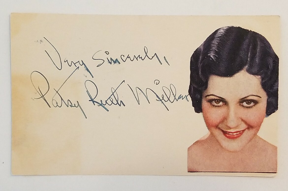 Patsy Ruth Miller Actress Silent Films Signed Autographed 3" x 5" Index ...