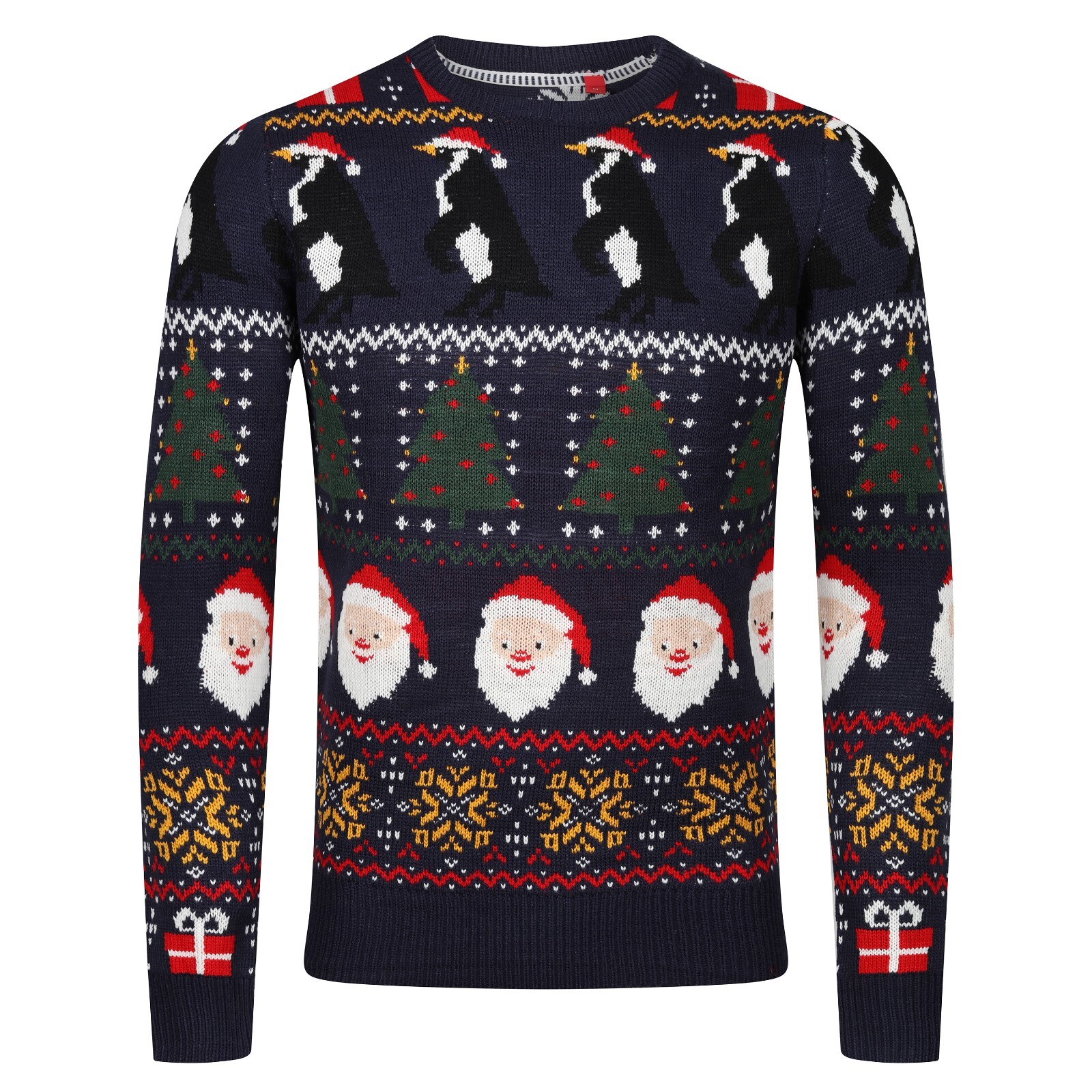 Mens Christmas Jumpers Xmas Santa Snowman Reindeer Pullover Knitted ...