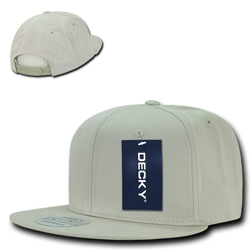 Cotton Snapback Cap - Flat Bill, Stone Gray (Decky 361-STN, New with ...