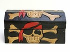 Wooden Pirate Chest Small Treasure Storage Case Box Black Gift Idea ...