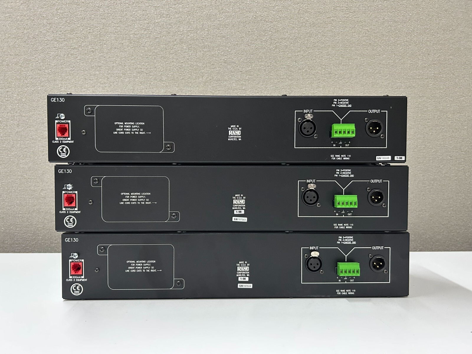 x3 Rane GE130 30 Band Graphic Pro Audio Equalizer EQ Rack Mountable ...