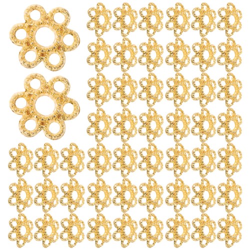 200 Pcs Large Floral Bead Caps Jewelry Making End Hollow Flower Beads ...