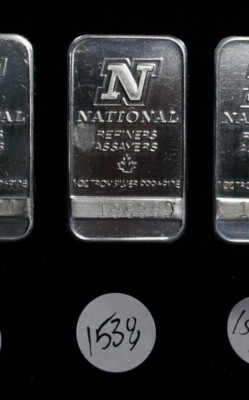 ONE Vintage National Canada Refiners Assayers 1oz 999 FINE silver bar ...