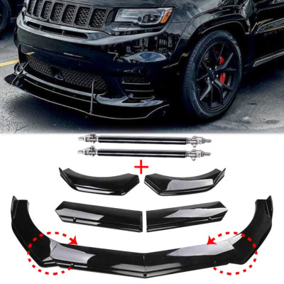 Front Bumper Lip Splitter Spoiler Strut Rod Bod Kit For Jeep Compass ...