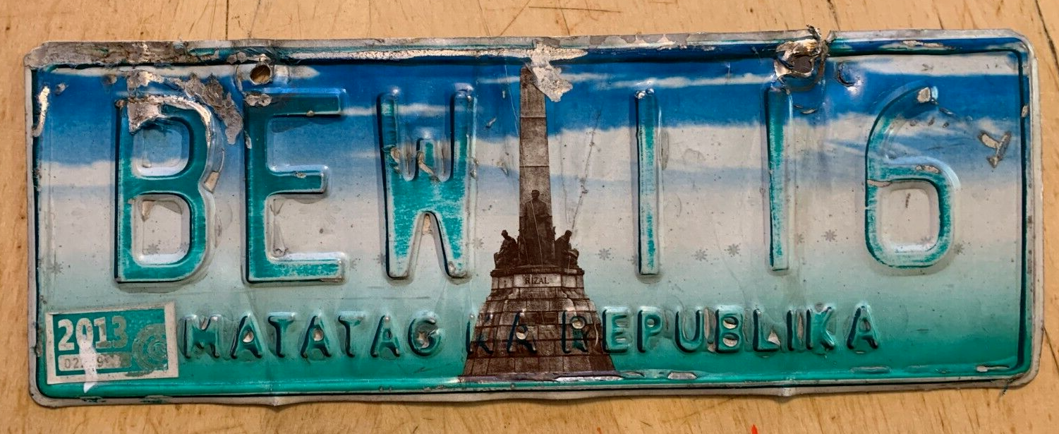 2012 PHILIPPINES MATATAG NA REPUBLIKA LICENSE PLATE " BEW 116 " MANILA ...