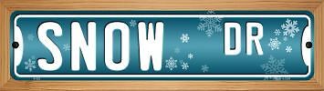 Snow Dr Novelty Wood Mounted Metal Small Street Sign Holiday Christmas ...