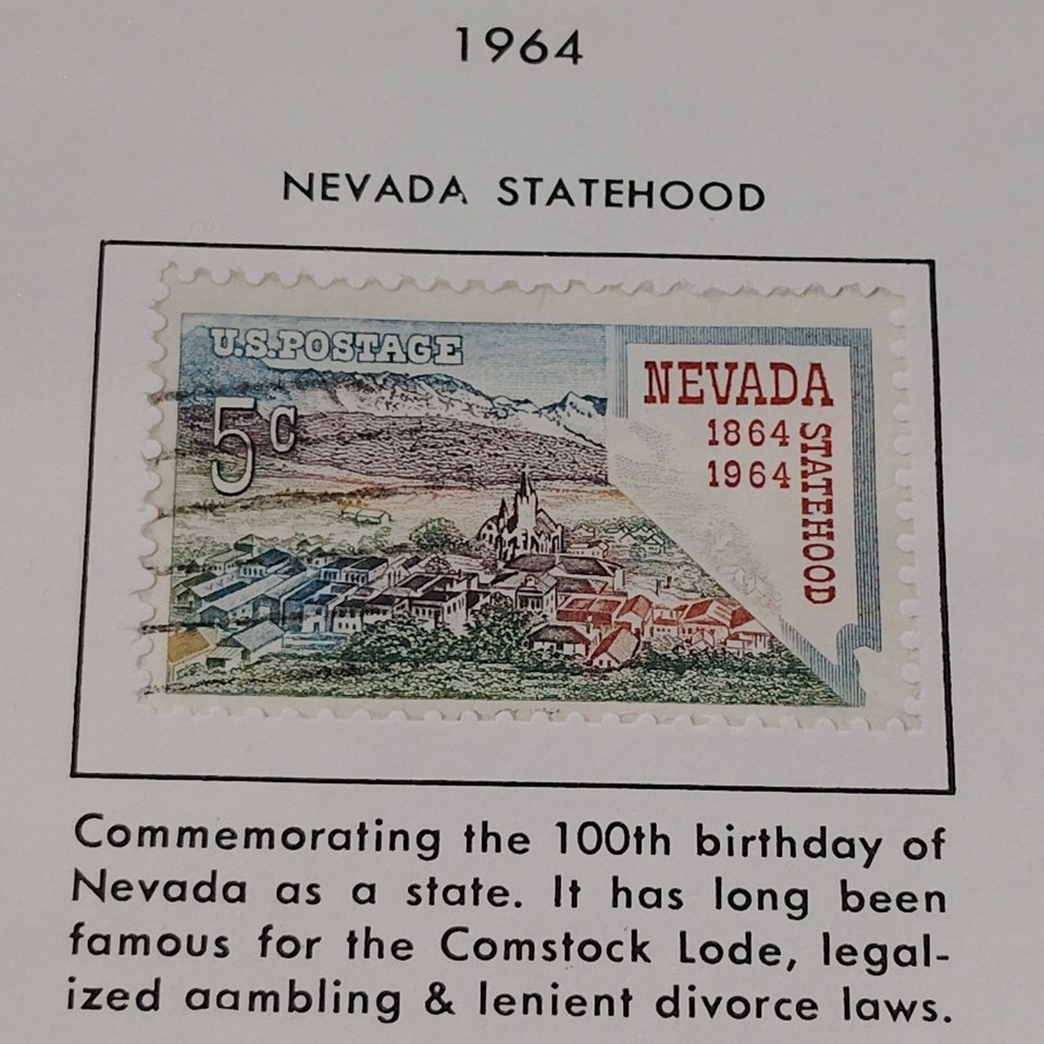 1964 Scott #1248 5¢ Nevada Statehood Centennial / Comstock Lode ...