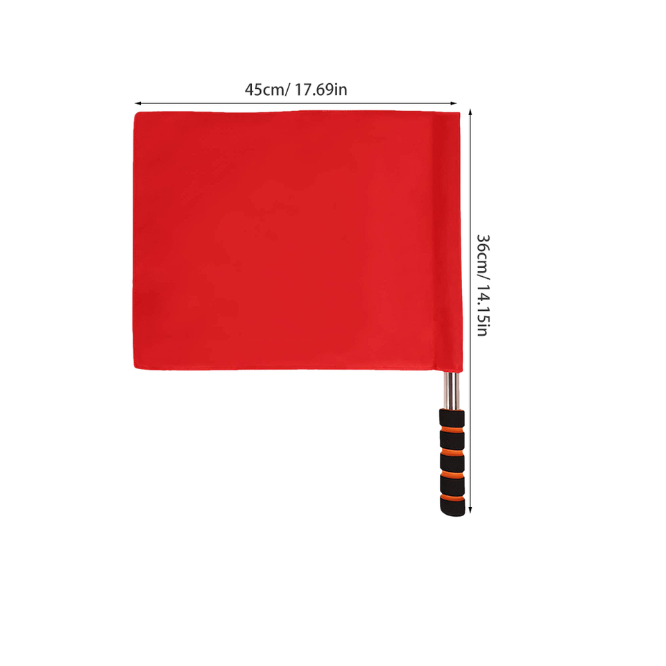 2pcs Handheld Referee Flags Stainless Steel Signal Flag Sponge Handle ...