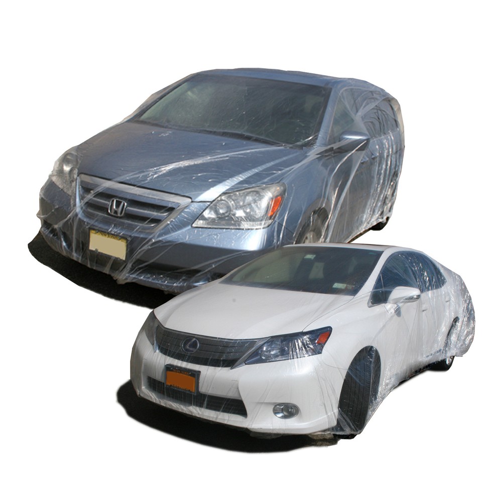 10 pack Universal Disposable Plastic Auto Vehicle clear car Cover 12'W ...