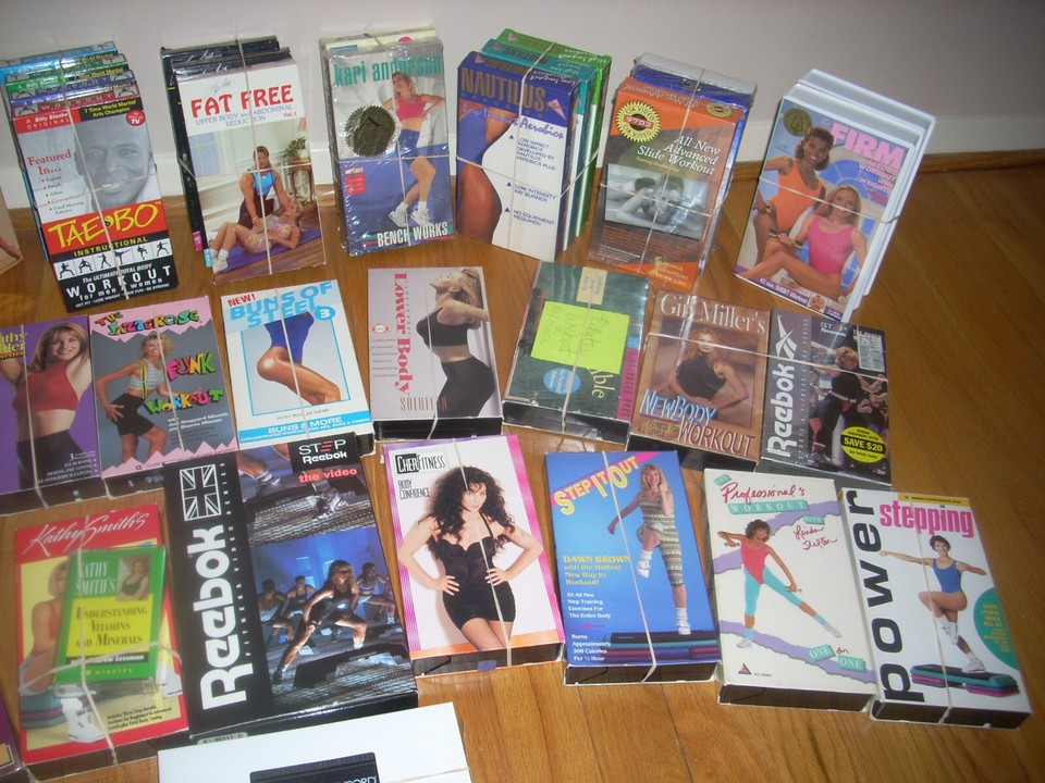 47 EXERCISE WORKOUT VHS VCR TAPES LOT ALL LIKE NEW EXCELLENT CONDITION ...