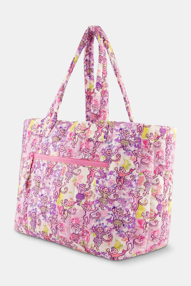 New Roller Rabbit X LoveShackFancy Preppy Patchwork Quilted Tote Lilac ...