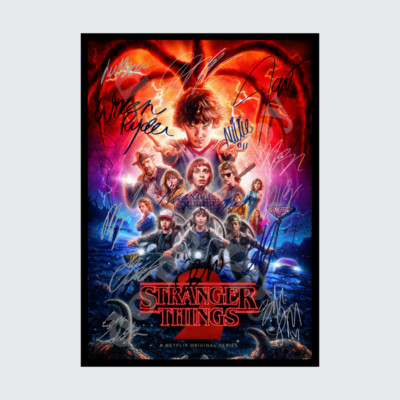 STRANGER THINGS S2 FULL CAST TV SERIES SIGNED AUTOGRAPH POSTER PRINT A5 ...