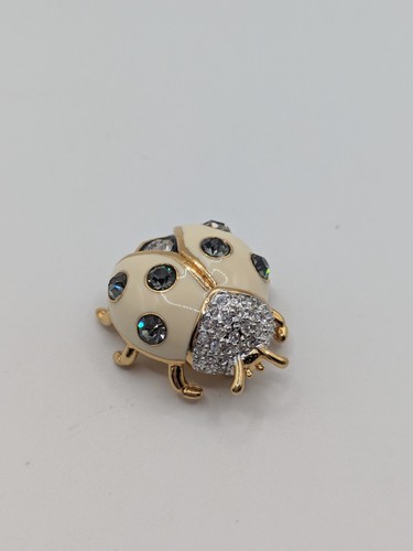 JOAN RIVERS Classics Collection Crystal Critters Day Ladybug Pin, Cream ...