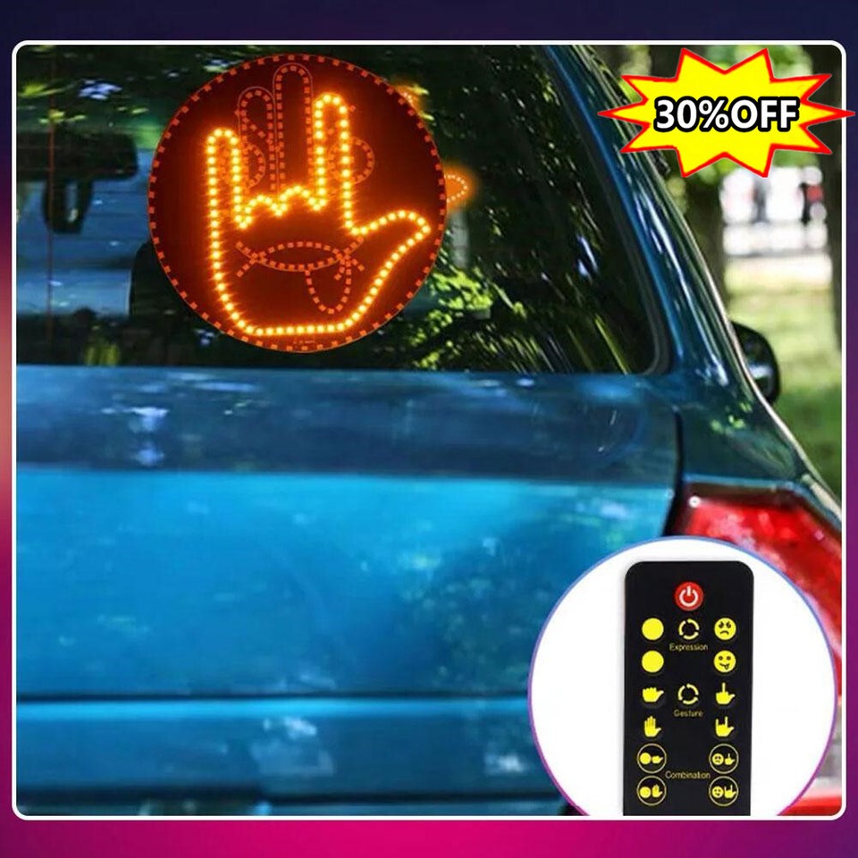 Finger Gesture Light with Remote LED Car Back Window Sign Hand Light ...