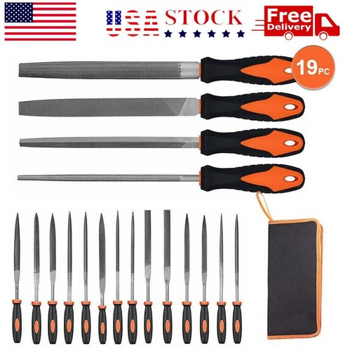 19Pcs Mini Files Set Metal Filing Rasp Needle File Wood Tools Hand ...