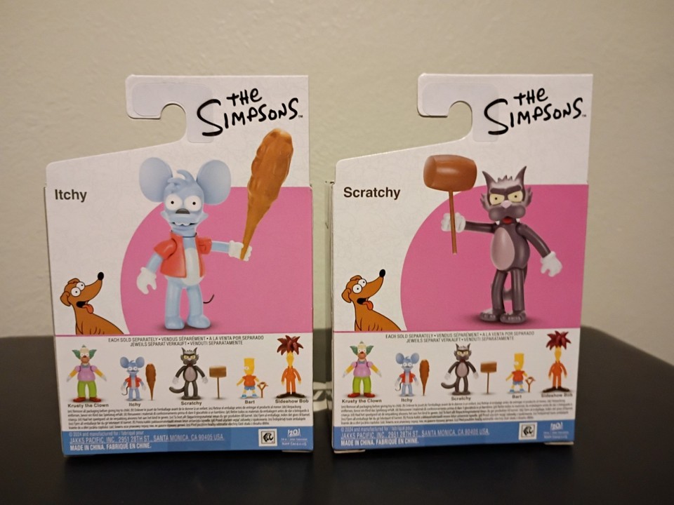 Jakks Pacific Simpsons Itchy and Scratchy Figures. Rare! Lot of 2 New ...