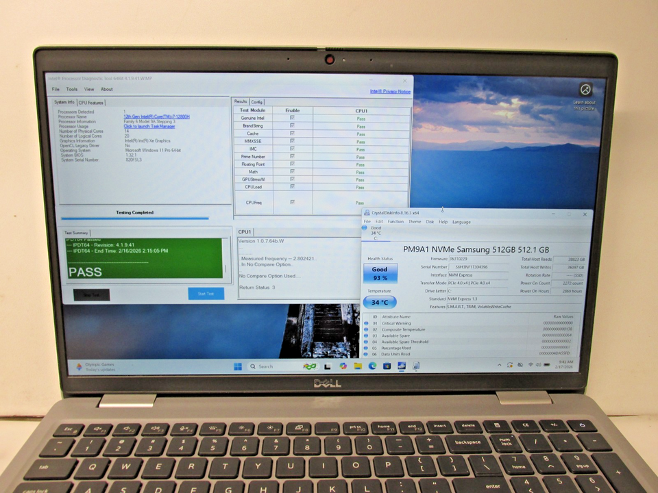 Dell Precision 3571 Intel i7-12800H 16 GB RAM 512 GB SSD NVIDIA T600 4 ...