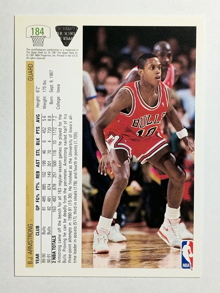 1991-92 Upper Deck #184 B.J. Armstrong | eBay