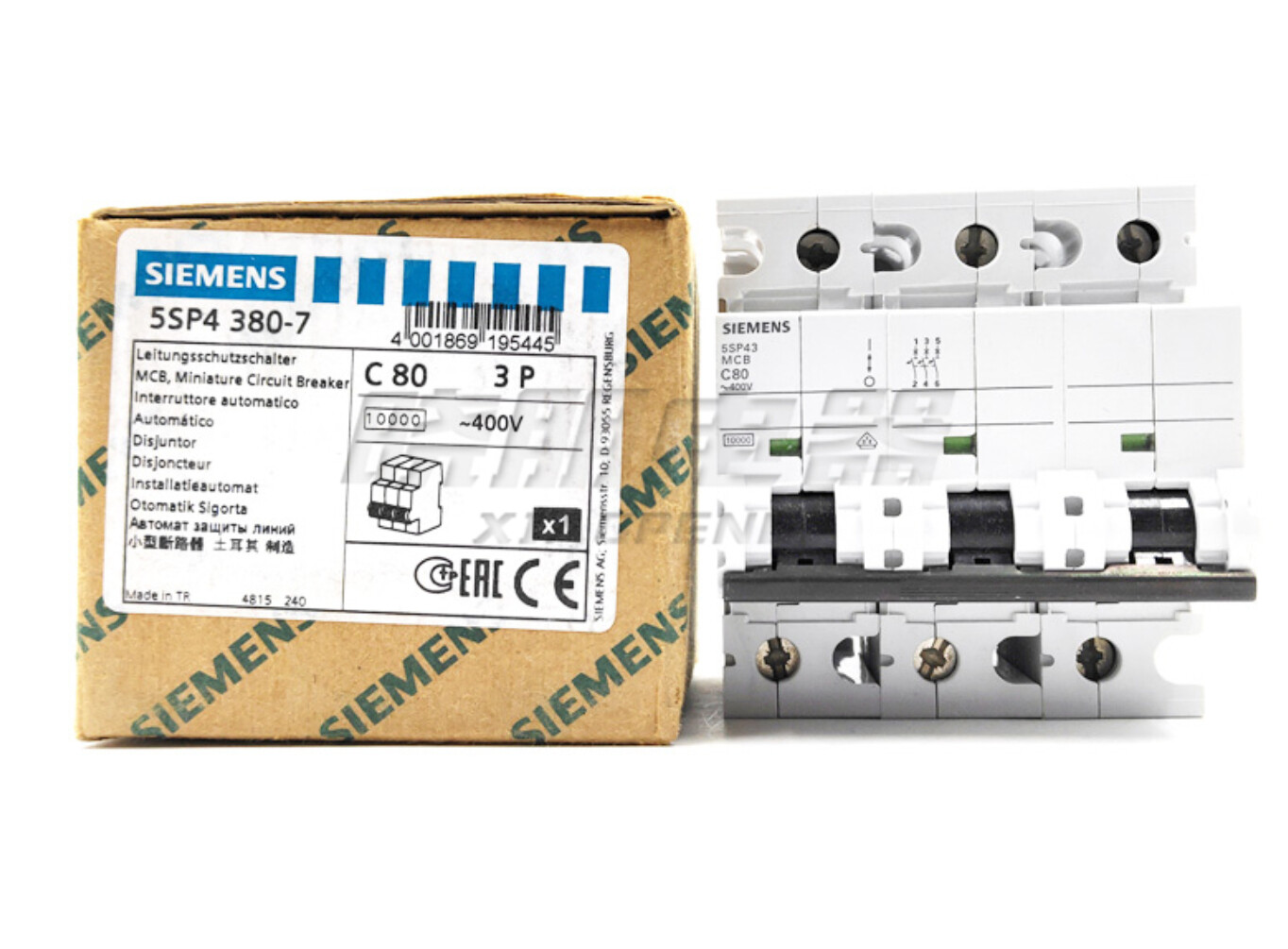 SIEMENS AC Miniature Circuit Breaker MCB 3P C80 5SP4380-7 80A | eBay