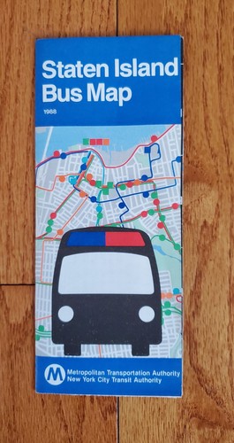 VINTAGE 1988 NYCTA NYC STATEN ISLAND BUS MAP MTA NEW YORK CITY TRANSIT ...