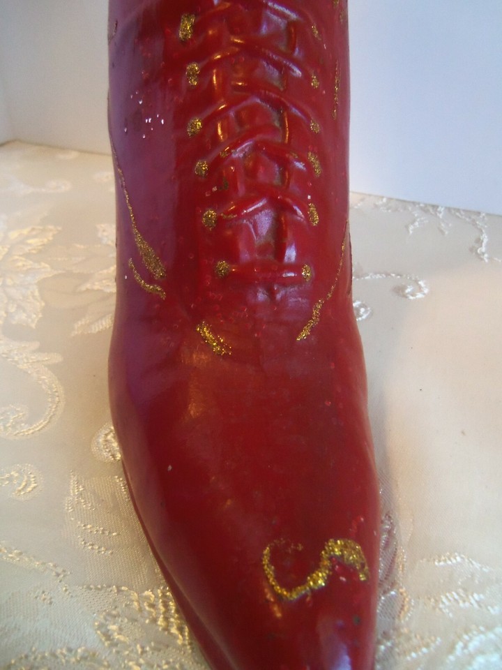 Victorian Boot Door Stop red Cast Large Vintage rare | eBay