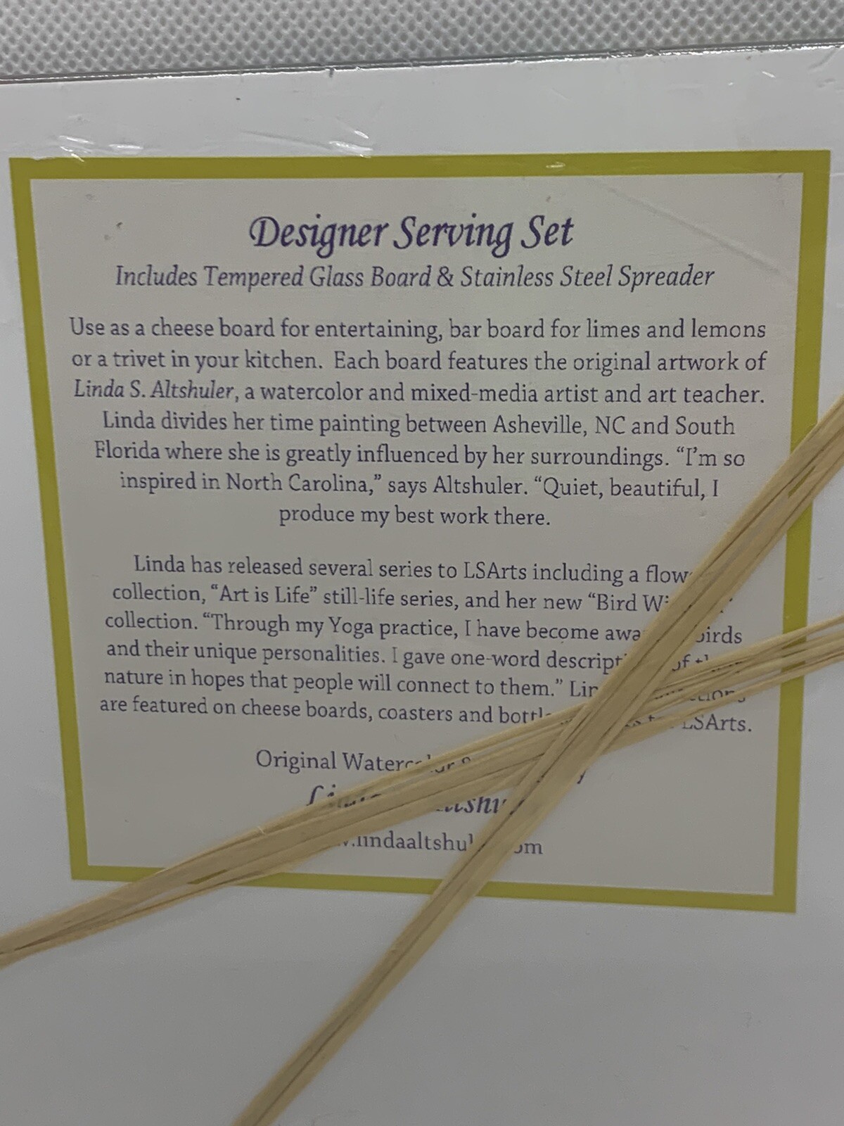 Cutting Board Tempered Glass Spring Flowers & Stainless Bead-Handle ...