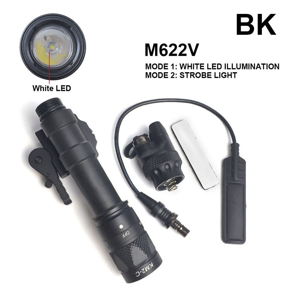 M622V Tactical Flashlight With Remote Switch LED Light Combo Strobe For ...