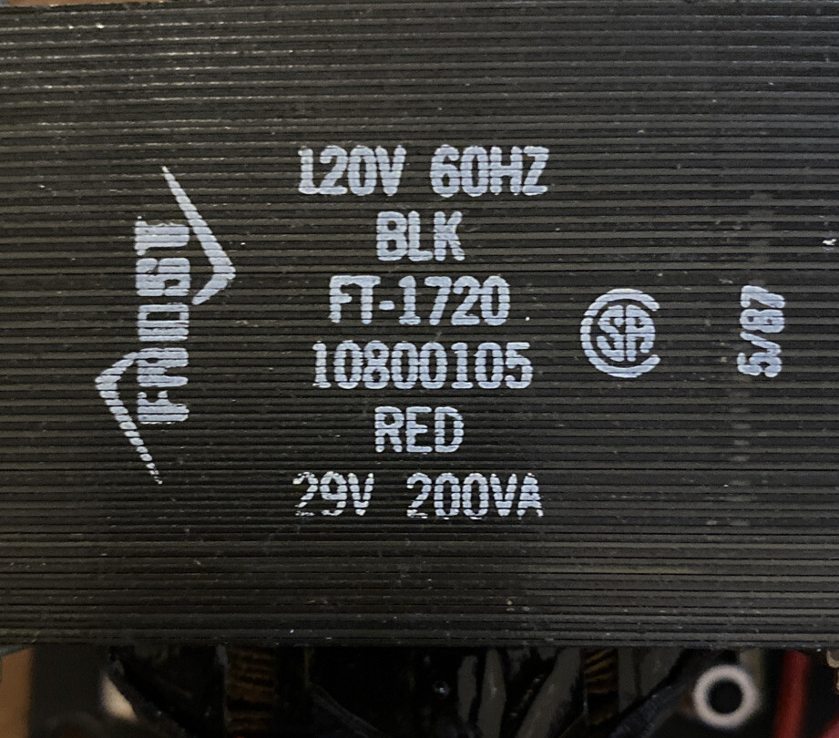 Frost Transformer FT-1720 Pri: 120V 60Hz Sec: 29V 200VA With DC ...