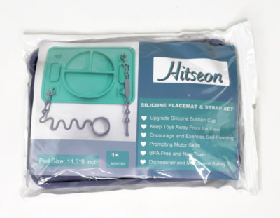 Hitseon Purple Silicone Placemat & Strap Set for Toddlers, Dishwasher ...