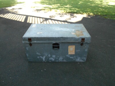 Galvanized metal foot locker vintage | eBay