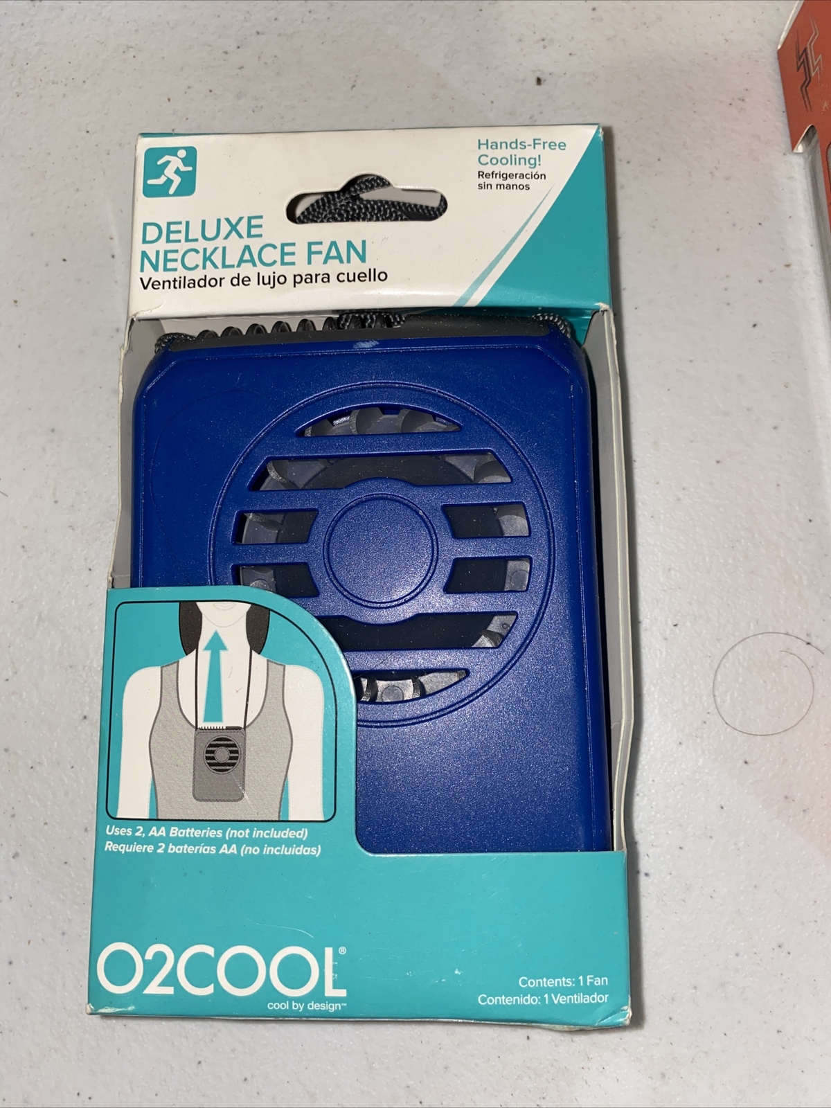O2 COOL Portable Battery Operated Necklace Fan - Color: Blue | eBay
