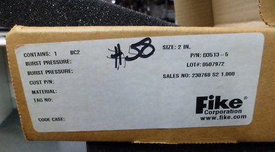 Fike Corporation PN D3513-5 2” Rupture Disc Name BC2 Size 2” | eBay