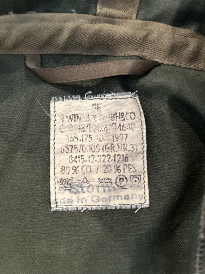Vintage German Army Jacket Large Flecktarn Camo Bundeswehr Field Parka ...