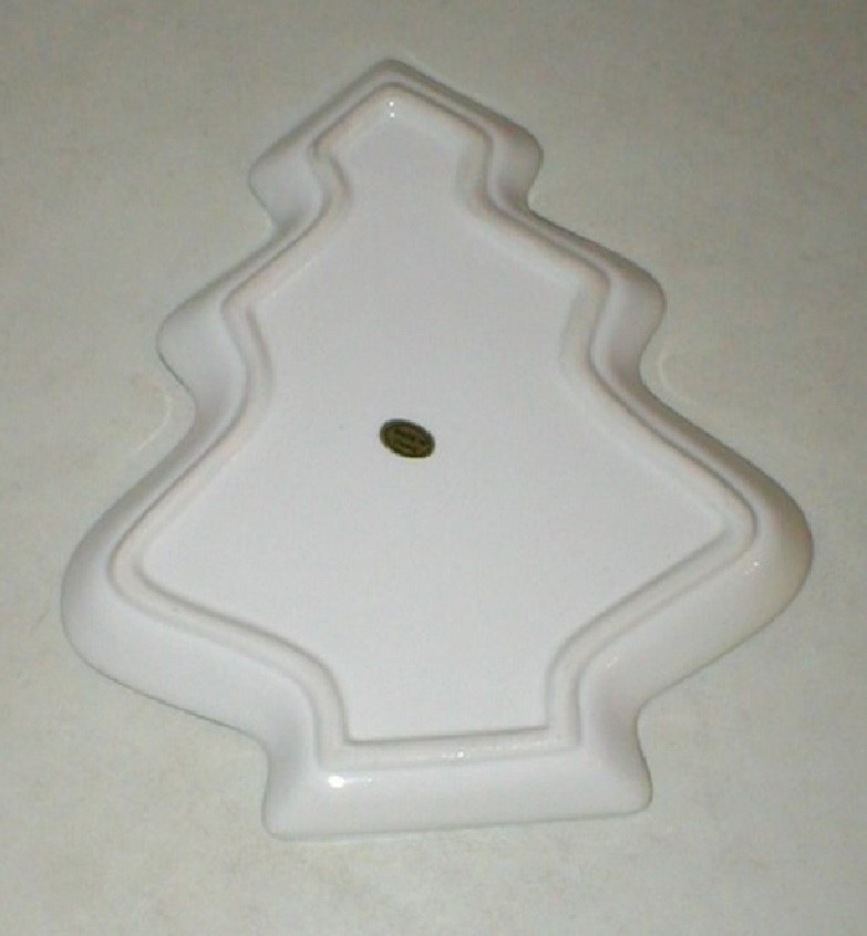 Ceramic Green Christmas Tree Candy Cookie Nut Dish New in Box Vintage ...