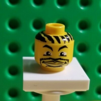 LEGO Minifigure NBA Player Head Athlete Goatee Braided Rows Hair Thin ...