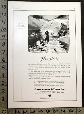 1934 ABERCROMBIE FITCH SPORTSMAN FISH FLY TROUT CREEL TACKLE ANGLER ROD ...