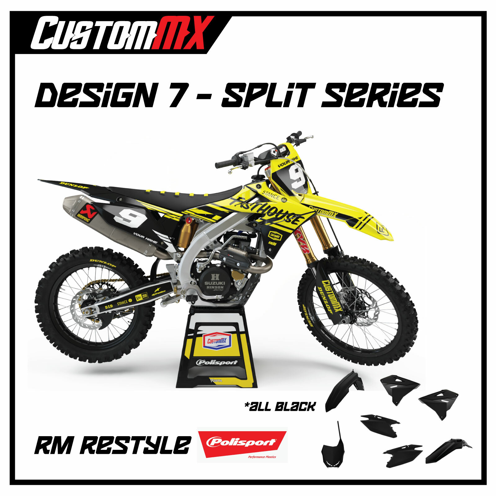 POLISPORT Restyle Plastics & Graphics Kit: Suzuki RM 125 RM250 2001 ...