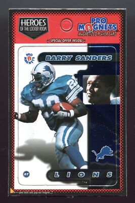 1998 Crown Pro Heroes of the Locker Room Barry Sanders Lions ...
