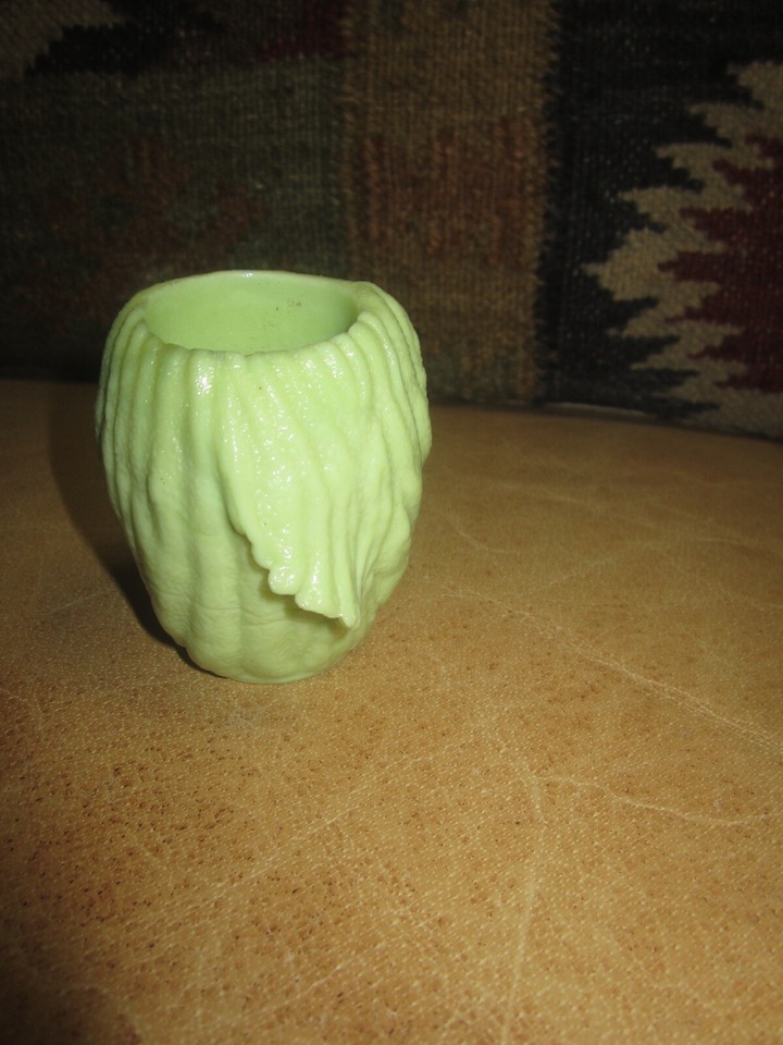 Vintage Greentown Nile Green Witch Head Toothpick Holder Slag | eBay