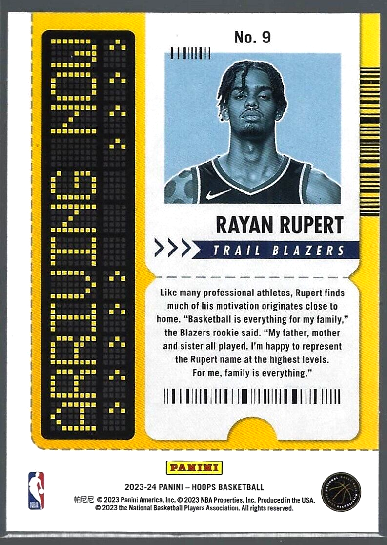 2023-24 NBA Hoops Basketball Arriving Now ROOKIE RYAN RUPERT #9 | eBay