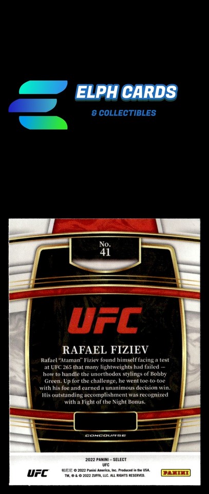 2022 Panini Select UFC #41 Rafael Fiziev | eBay